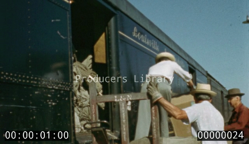 1950s Train Baggage Car Footage Archive